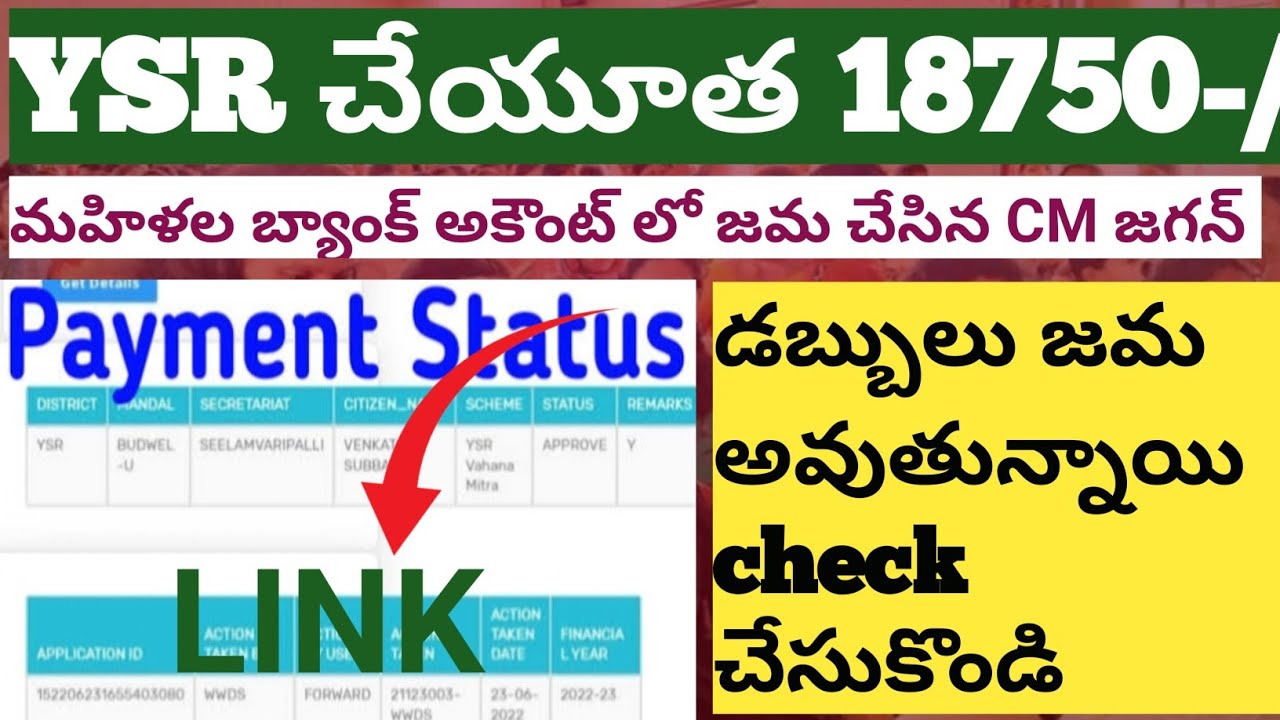 YSR CHEYUTHA AMOUNT STATUS | HOW TO CHECK YSR CHEYUTHA PAYMENT STATUS ...