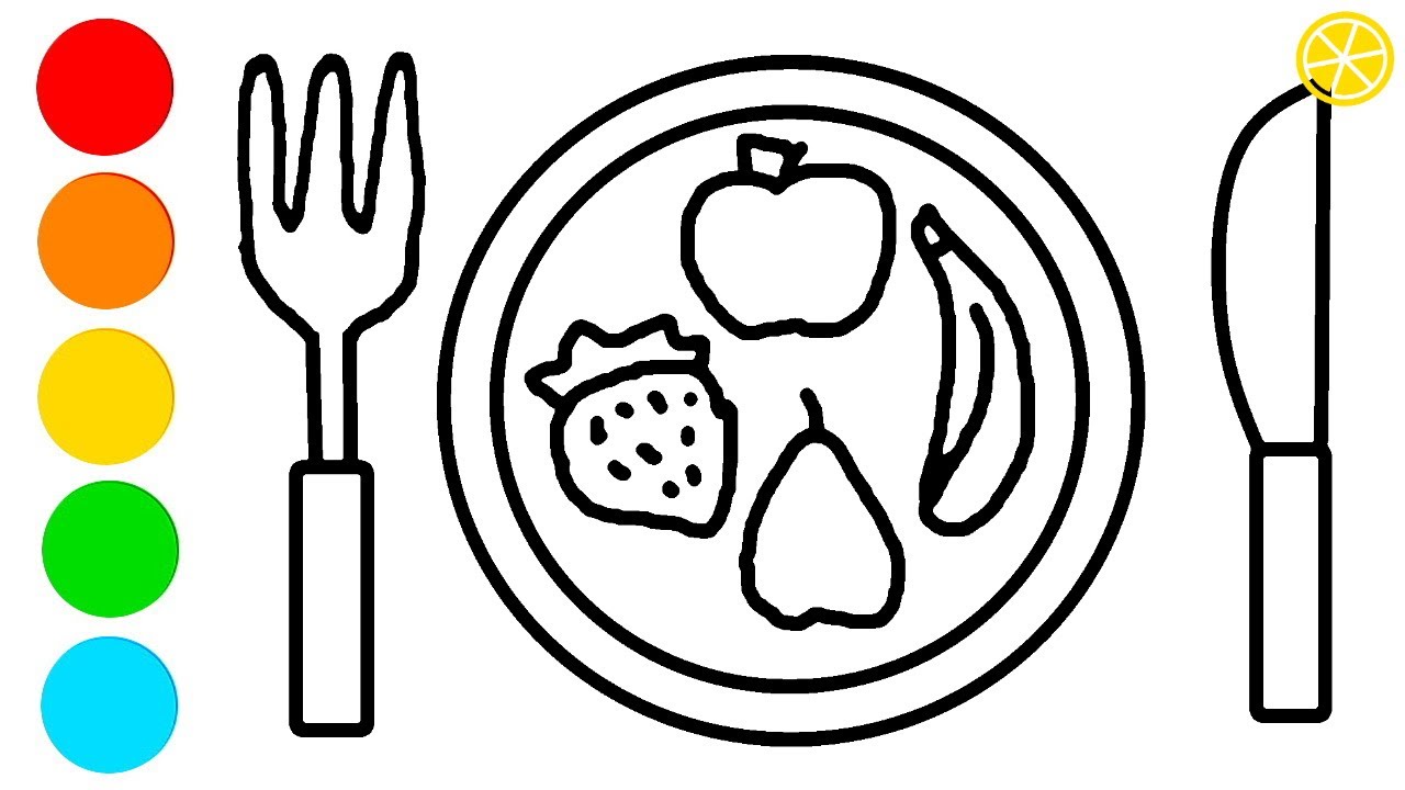 Healthy Food Plate Coloring Page