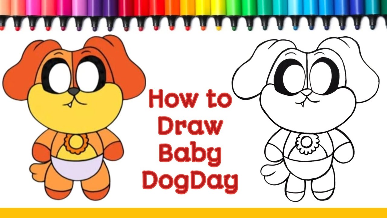 How to draw Baby DogDay |Easy drawing |Just arts - YouTube