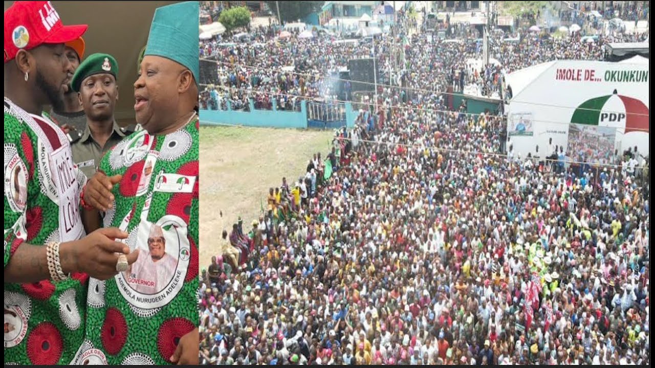 See The Massive Crowd That Turn Up For Davido's Uncle, Ademola Adeleke ...