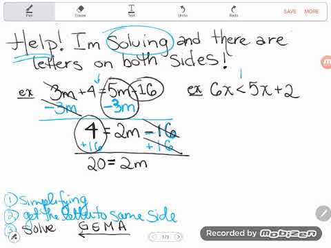 GED® Math: Help! There's an X on BOTH sides! (1.MP4, Bgn # 4,5 and Exp ...