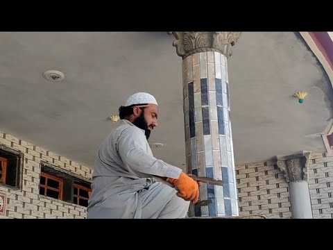Excellante work How To Installation round tile pillar !round tile ...