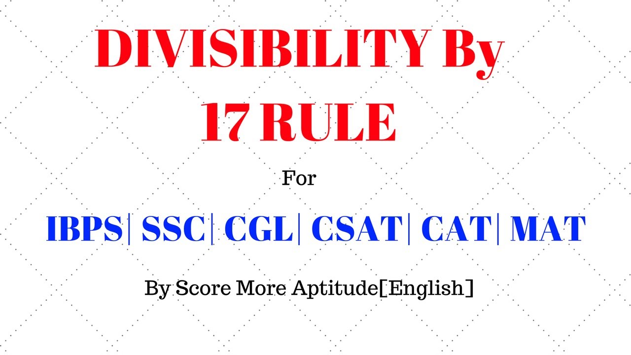Divisibility By 17 Rule - YouTube