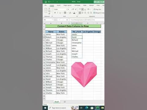 Convert Data Column to Row in Excel #shorts - YouTube