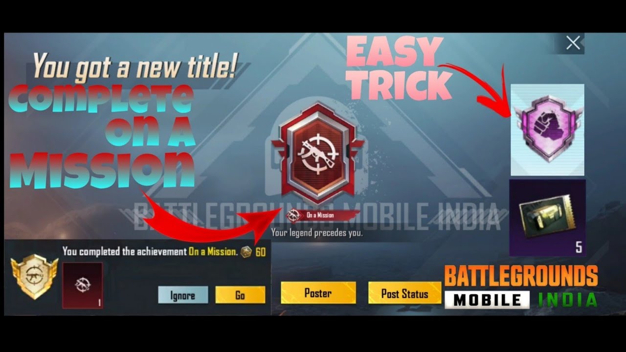 Easy Way To Complete On A Mission Title In BGMI | BGMI Video ...