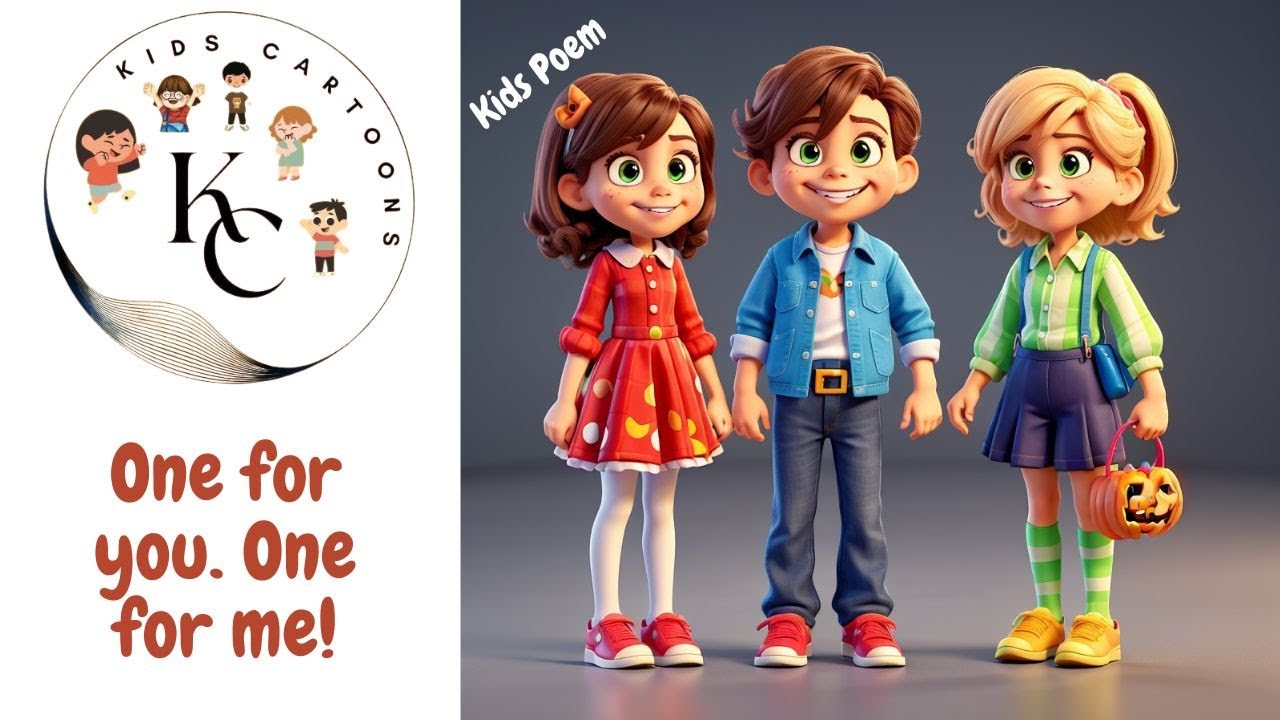 KIDS CARTOONS, KIDS POEMS, one for you one for me - YouTube