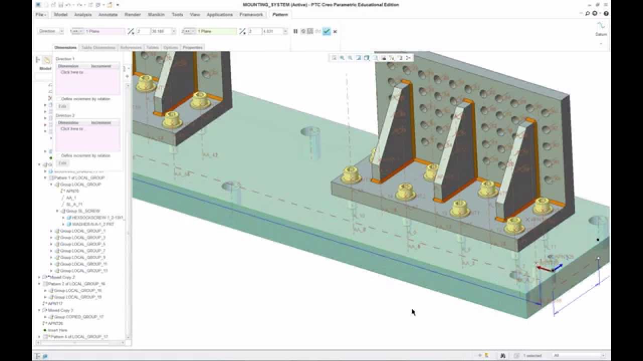 Lesson 13 pt3 Weldments and Patterns Creo Parametric 3.0 - YouTube
