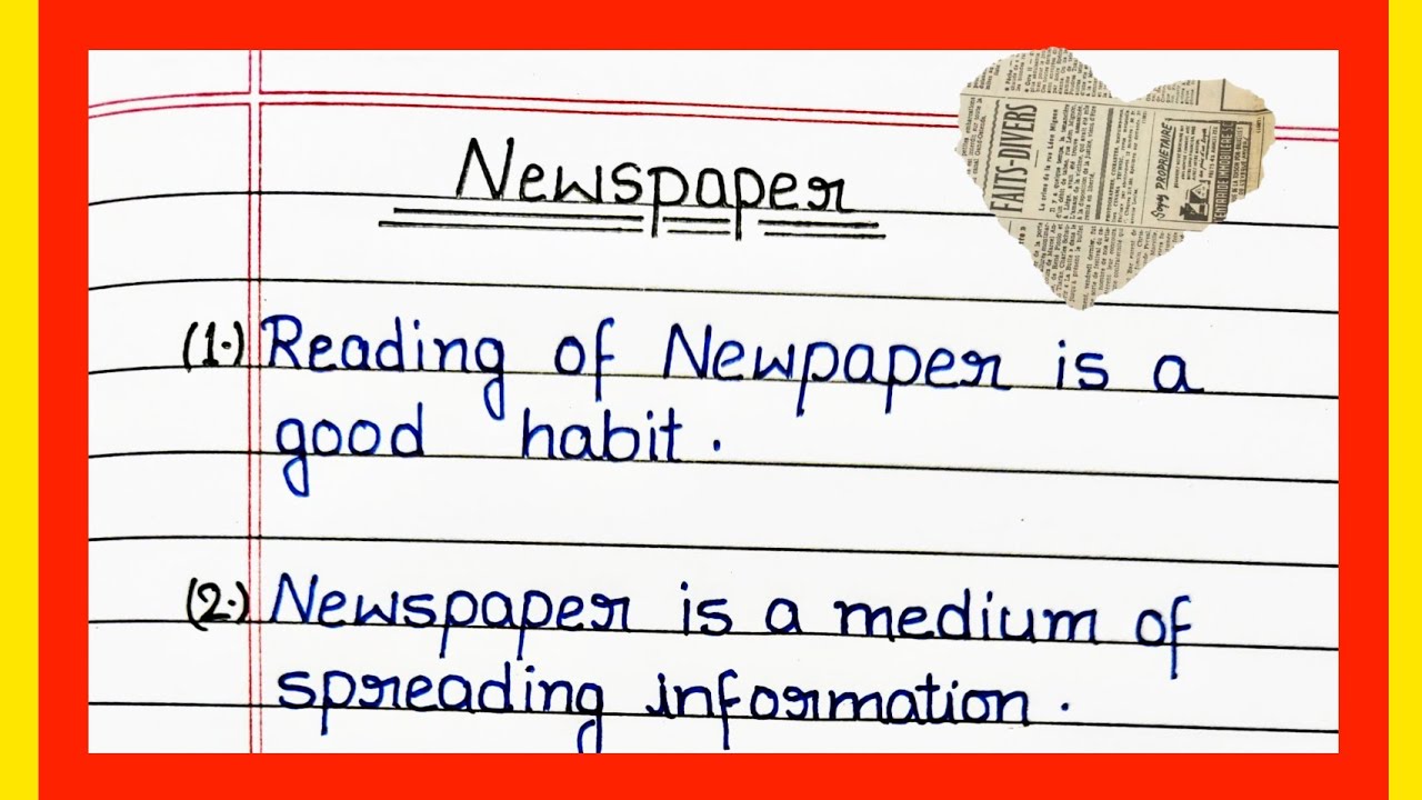 10 Lines on Newspaper/Essay on Newspaper/10 Lines Essay on Newspaper ...