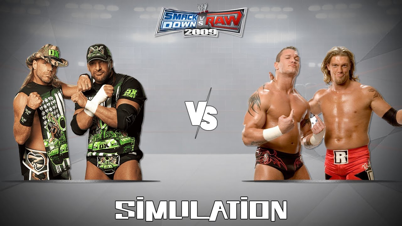 WWE SmackDown vs Raw 2009 (2008) - Triple H/Shawn Michaels vs Randy ...