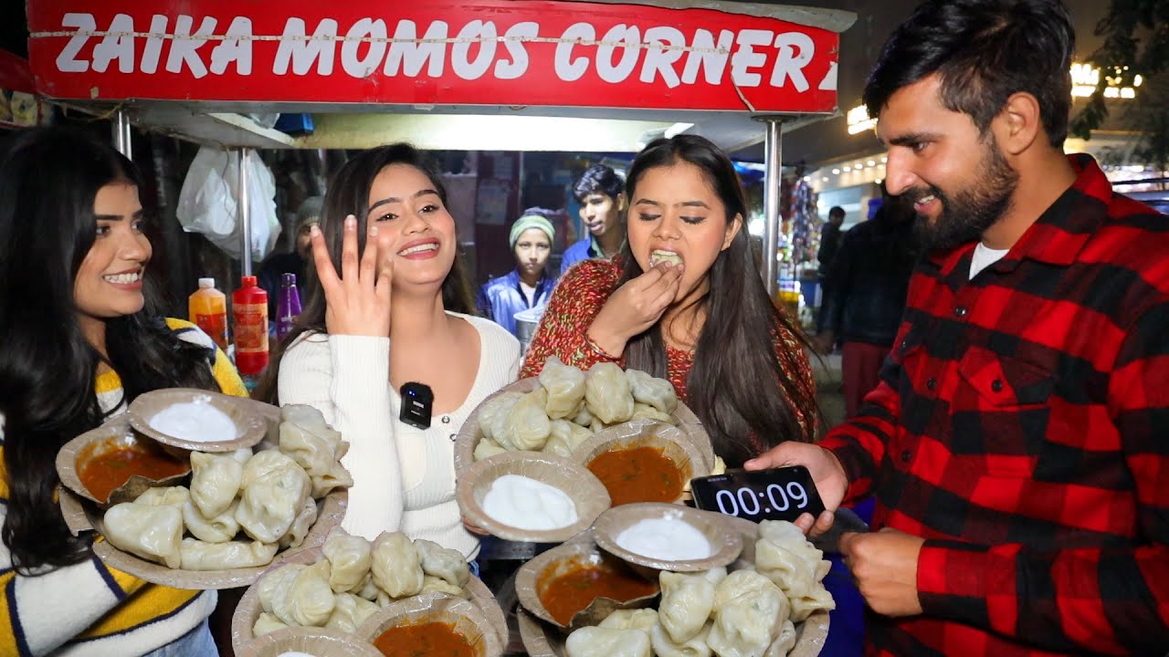 30 Seconds Momos Eating Challenge | Momos Street Food | Winner Will Get ...