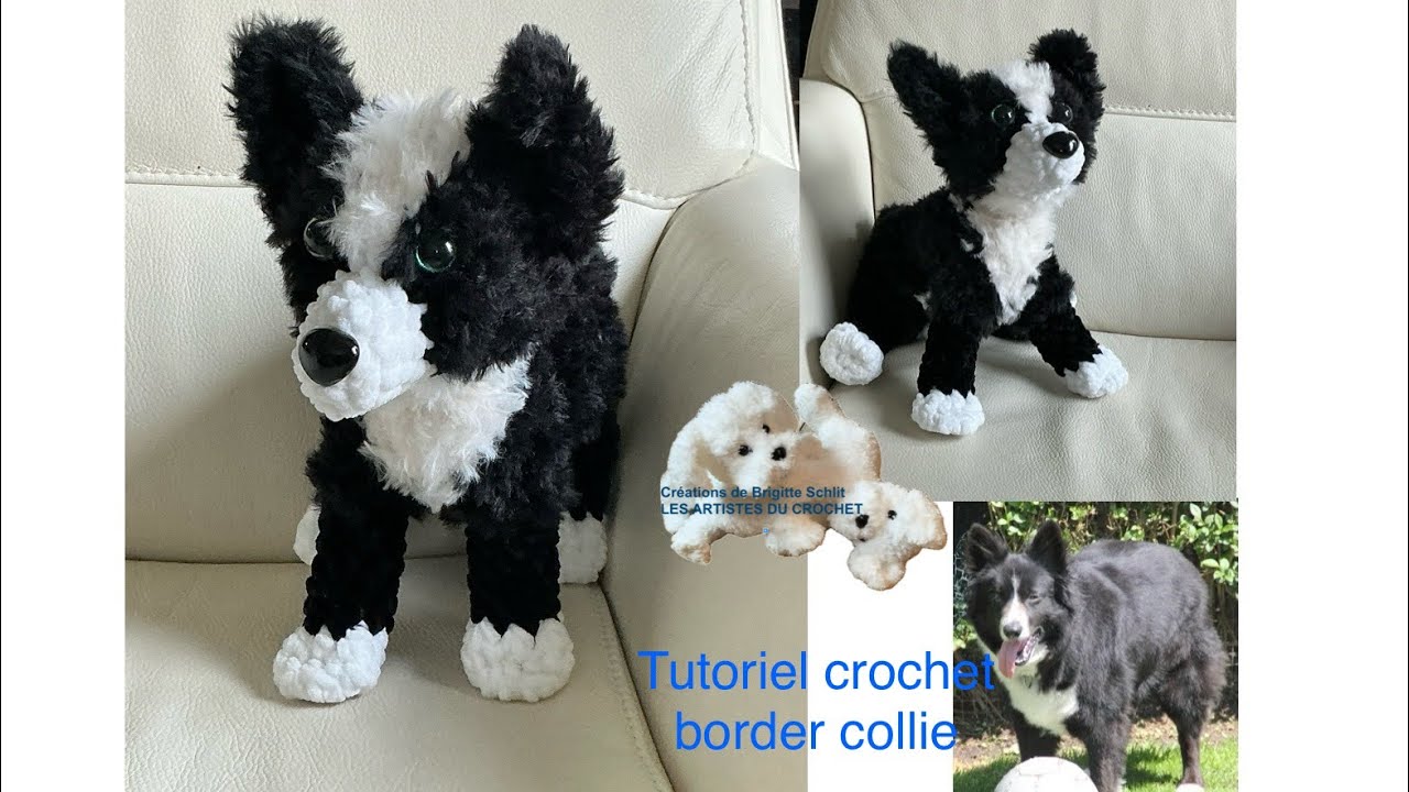tutoriel au crochet d’un chien border collie / Crochet tutorial of a ...