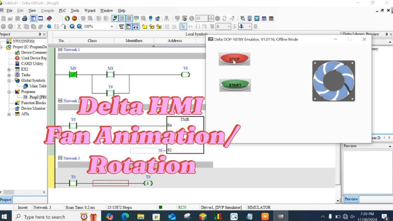 Delta HMI Fan Rotation #technology #automation #deltaplc #plcprogrammer ...