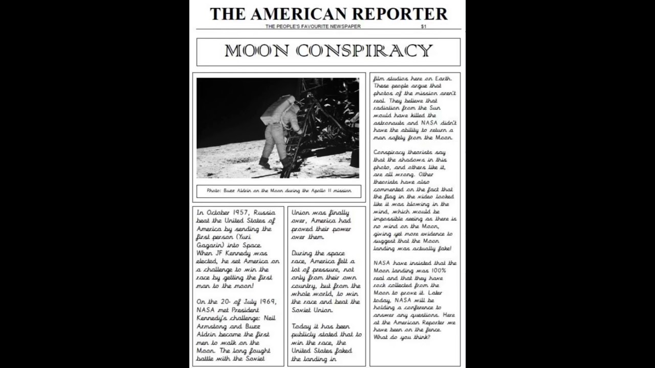 Moon Landing Newspaper Article