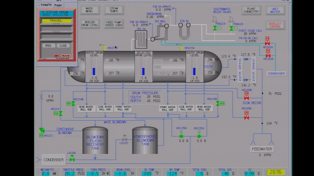 Power Plant Startup 3/5 - Boiler Warmup and Turbine Roll (Simulator ...