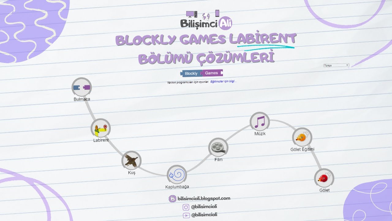 Blockly Games Labirent Bölümü Çözümleri - YouTube