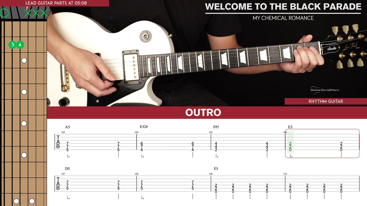 Welcome To The Black Parade Guitar Cover My Chemical Romance 🎸|Tabs ...