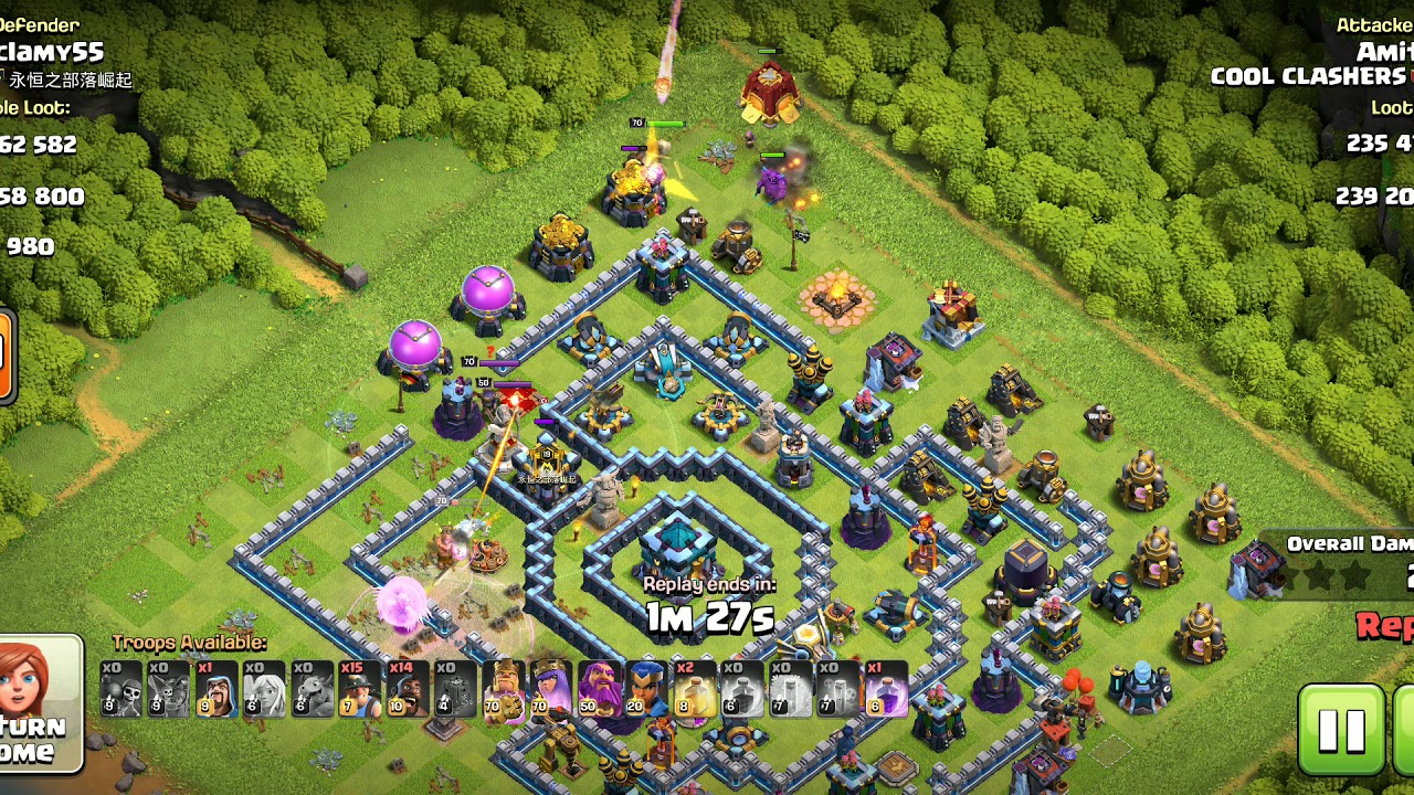 Hybrid 3* attack on max TH13 base - YouTube