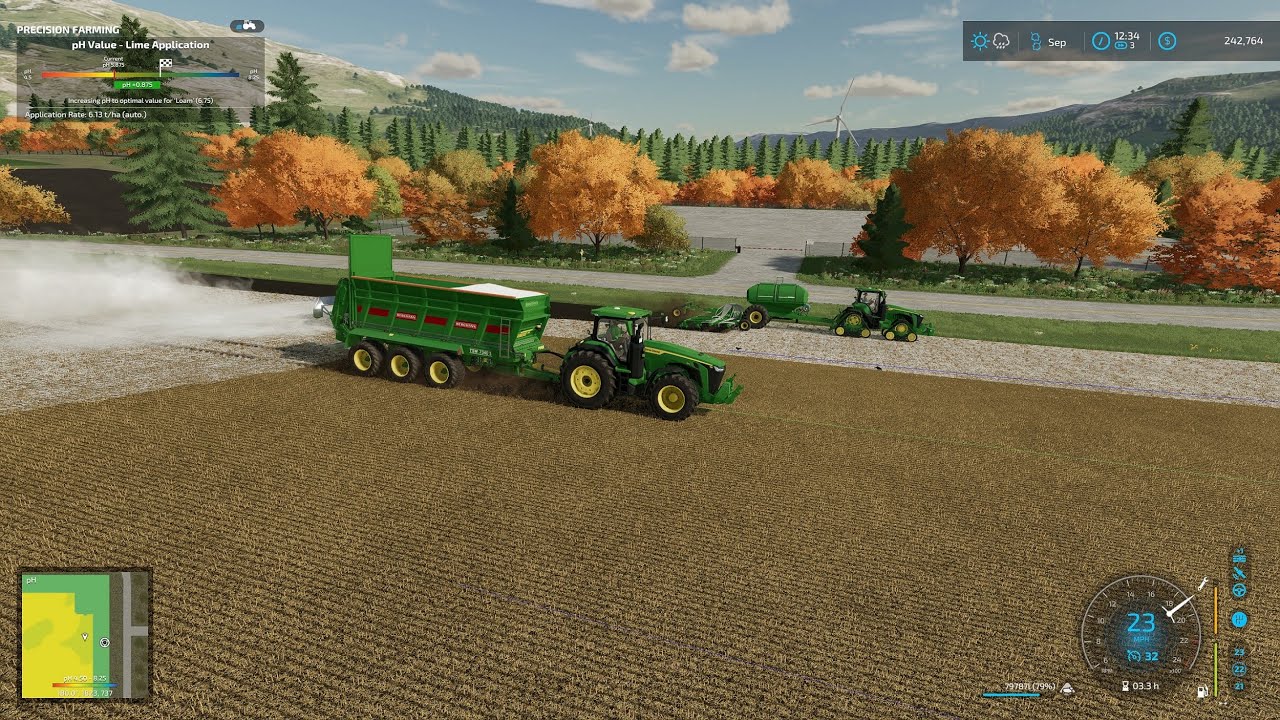 FS 22 Hills View Farm * 9 * Spreading CaCO3 (Lime), Seeding Corn ...