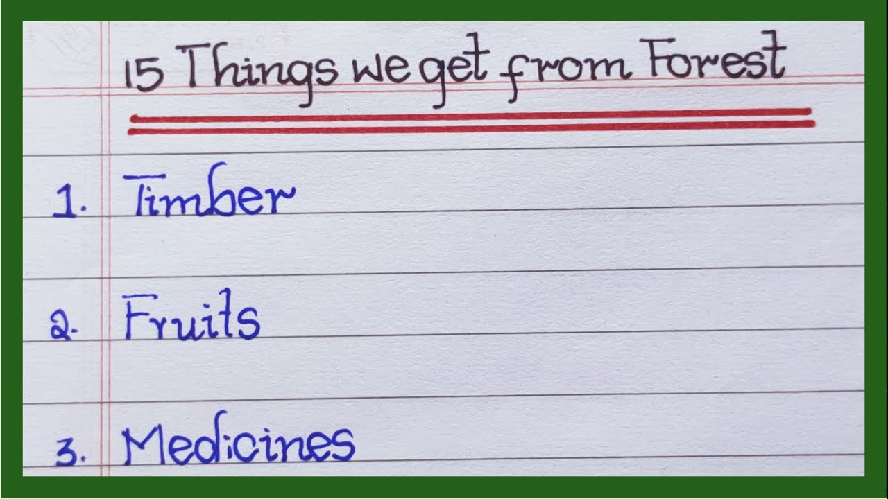 Things we get from Forest | in English | List of Things we get from ...