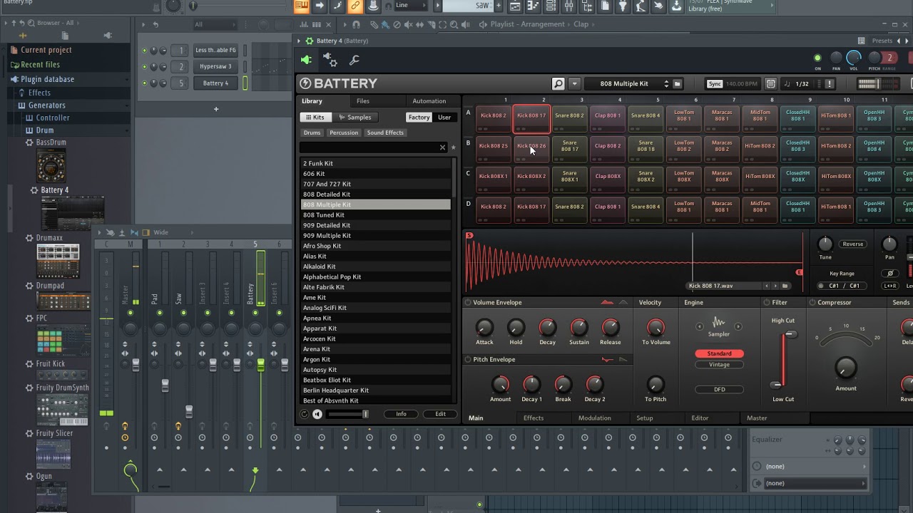 FL Studio 20 - Battery 4 - Routing - Route Channels - YouTube