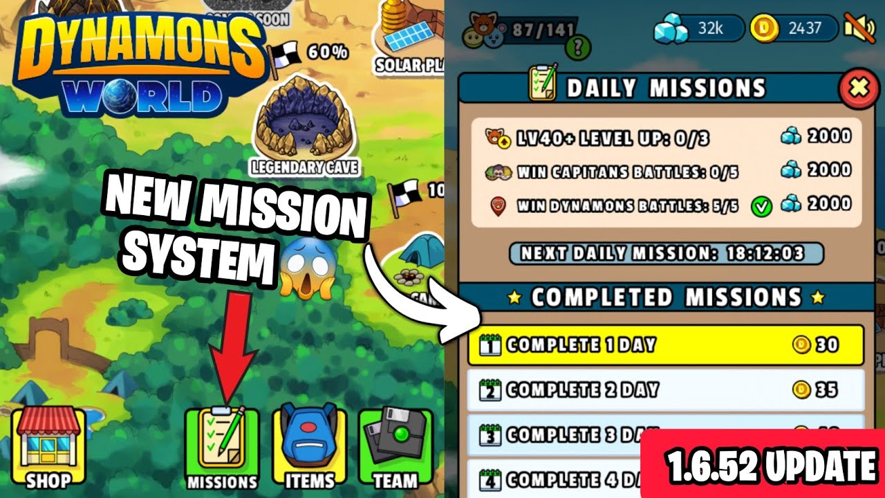 Missions in Dynamons World?😲 | Dynamons World 1.6.52 Update - YouTube