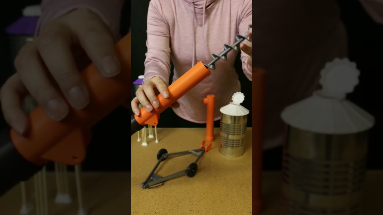 3D Printed Auger and Grain Bin - YouTube
