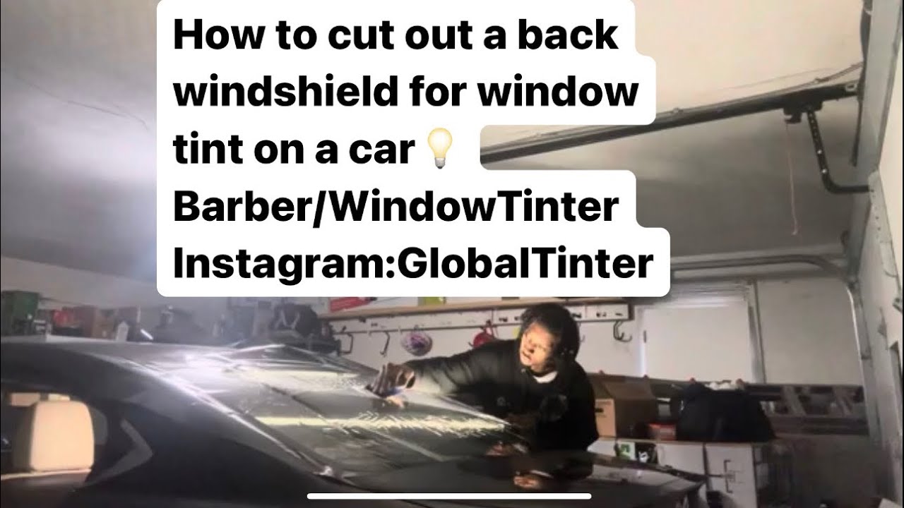 How to cut out a back windshield for window tint - YouTube