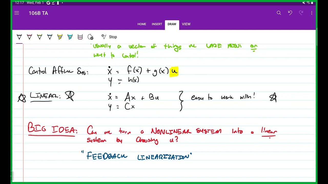 106B Discussion: Feedback Linearization - YouTube