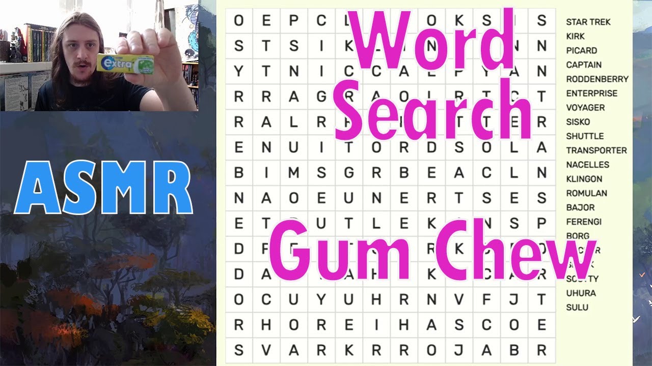 ASMR Gum Chew Word Search | Relaxing Chewing Sounds, sleep aid ...