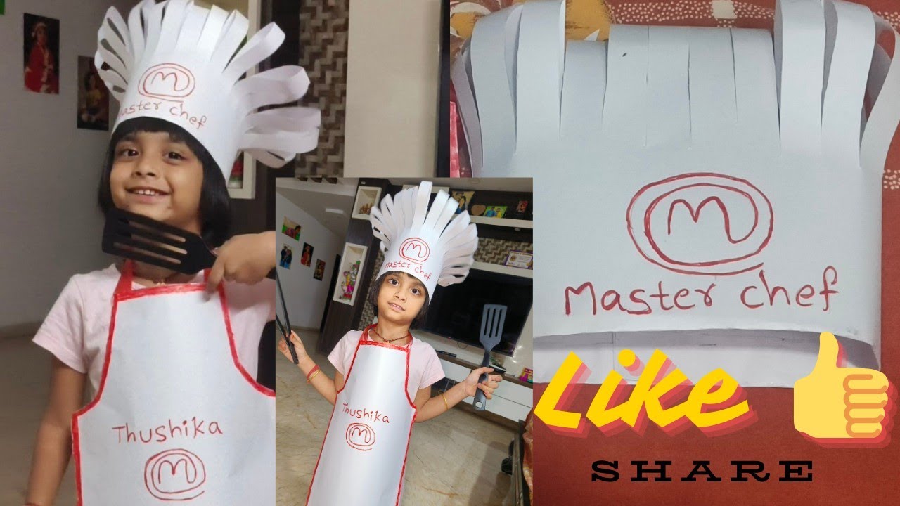 DIY |How to make masterChef cap|Easy way to make MasterChef cap & apron ...