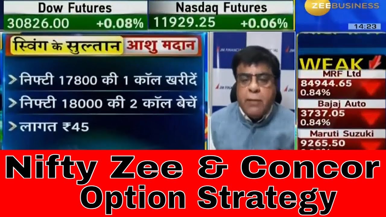 Nifty, Zee & Concor Option Strategy || Ashu Madan || Zee Business - YouTube