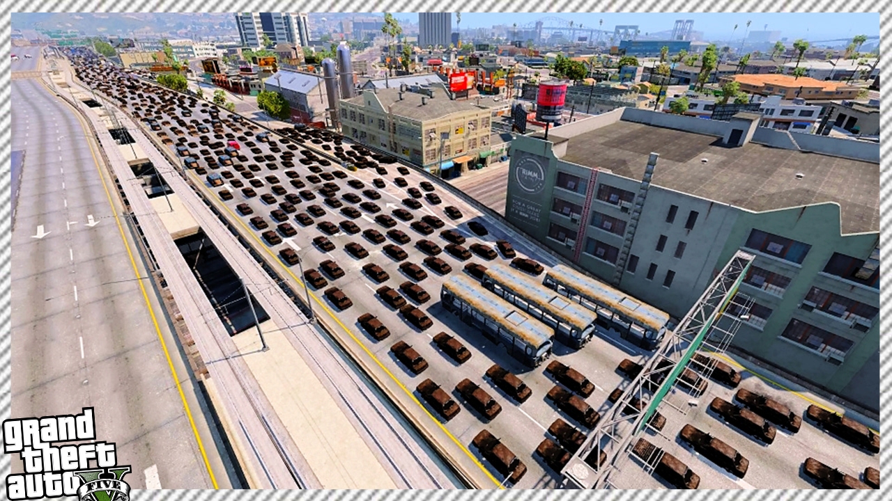 Huge Abandoned Zombie Post Apocalyptic Highway (GTA 5 Zombie Apocalypse ...