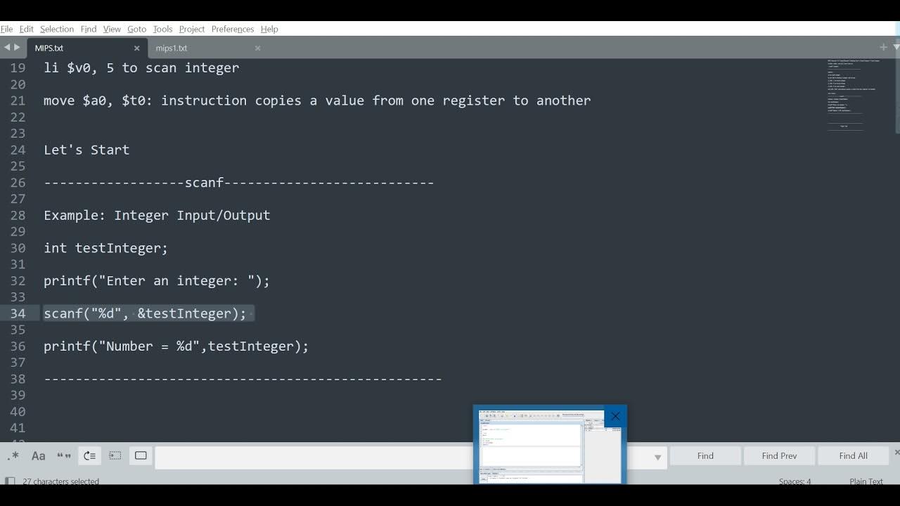 MIPS Tutorial 5 | Input/Output | Getting User's Input Integer | Scan Integer - YouTube