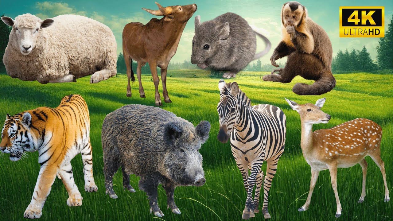 Charming Animal Moments: Sheep, Tiger, Pig, Antelope, Zebra, Mouse ...