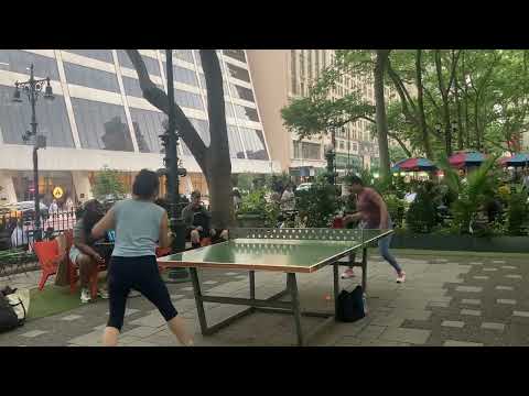 Lisa vs Bella Bryant park ping pong tournament 6/18/25