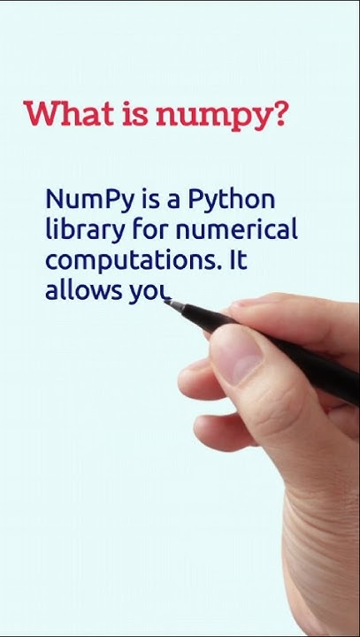 What Is Numpynumpy Pythondatascience Programming Tutorialmachinelearning Coding Youtube 3813