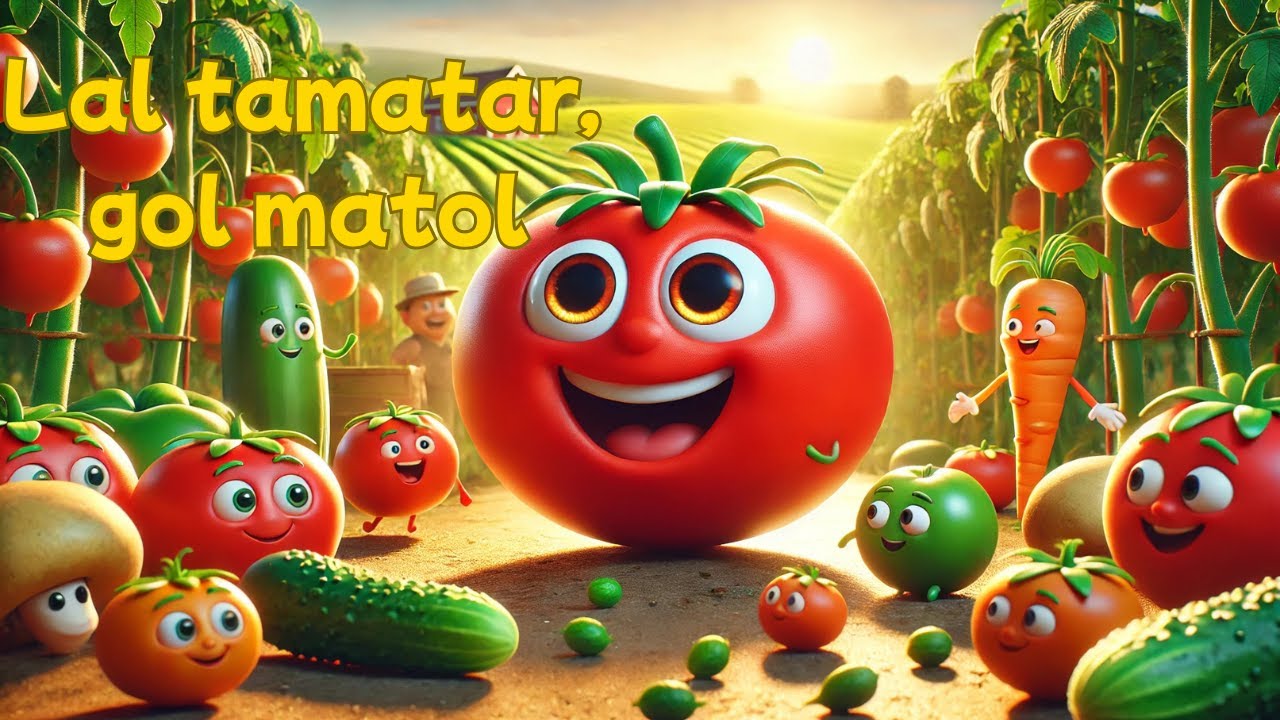 Lal Tamatar Gol Matol 🍅 | Fun Tomato Song for Kids | Hindi Nursery ...