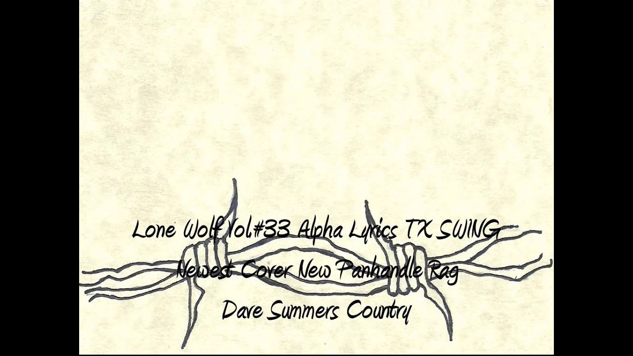 Vol #33 Alpha Lyrics- TX Swing- New Panhandle Rag - YouTube