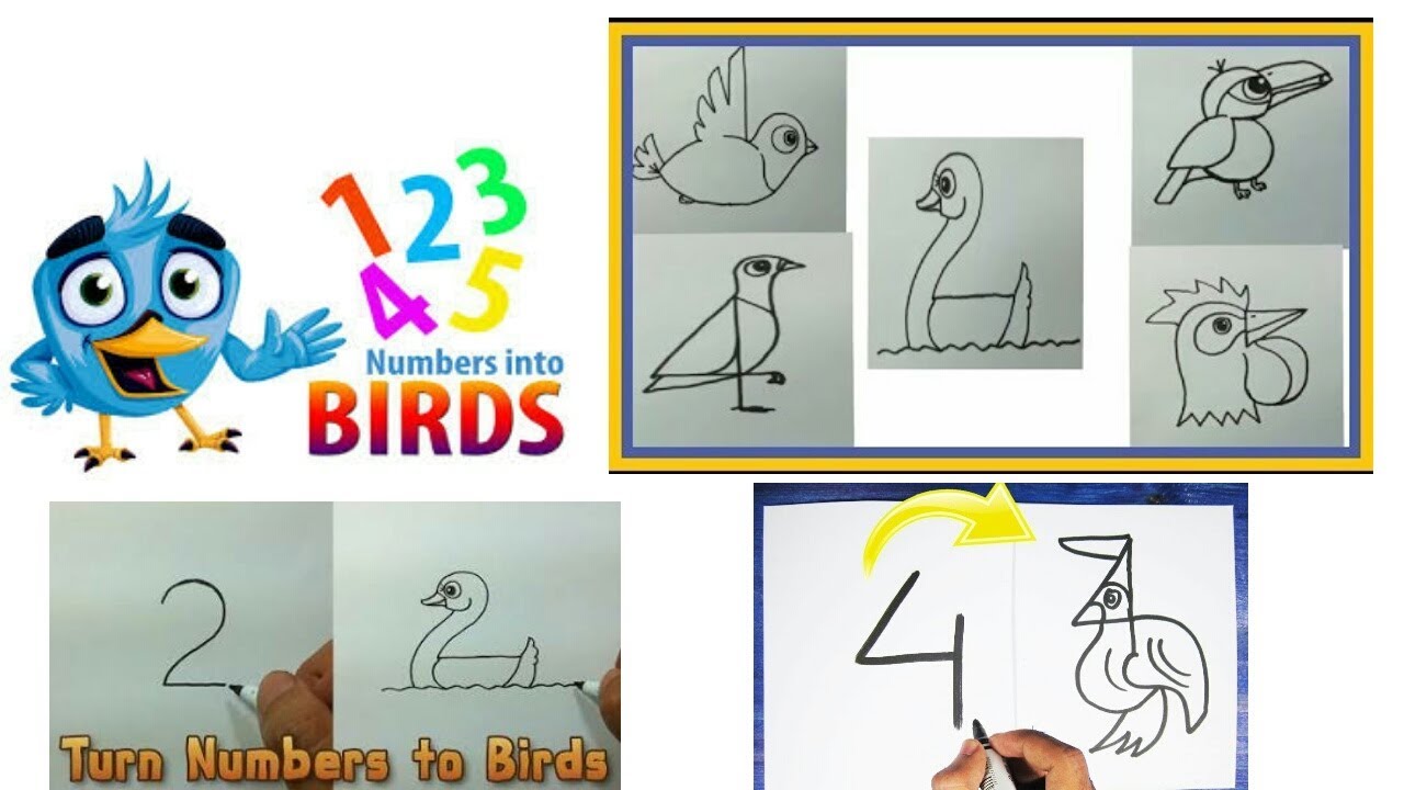 Creative Art How To Change Numbers 1 To 5 Into Cartoon Birds Very Easy To Learn YouTube creative-art-how-to-change-numbers-1-to-5-into-cartoon-birds-very-easy-to-learn-youtube