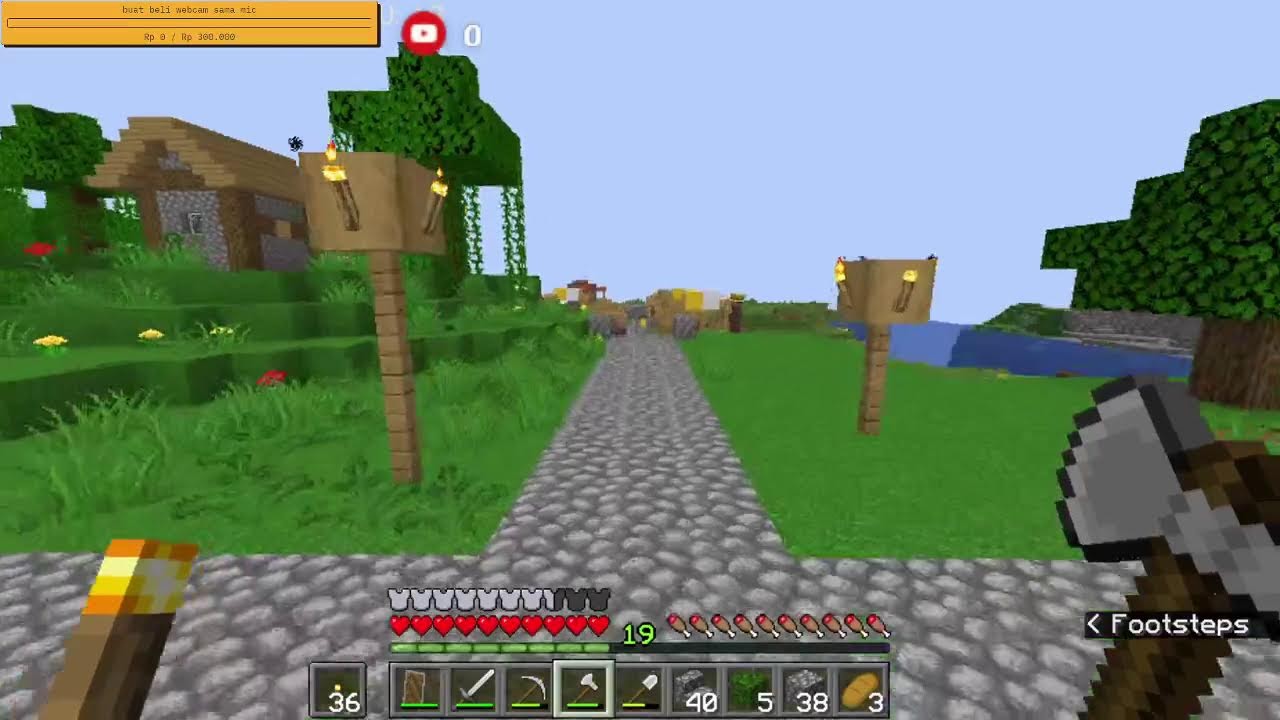LANJUT MEMPERBAIKI JALAN DI DESA VILLAGER #4 -minecraft java indonesia live streaming - YouTube