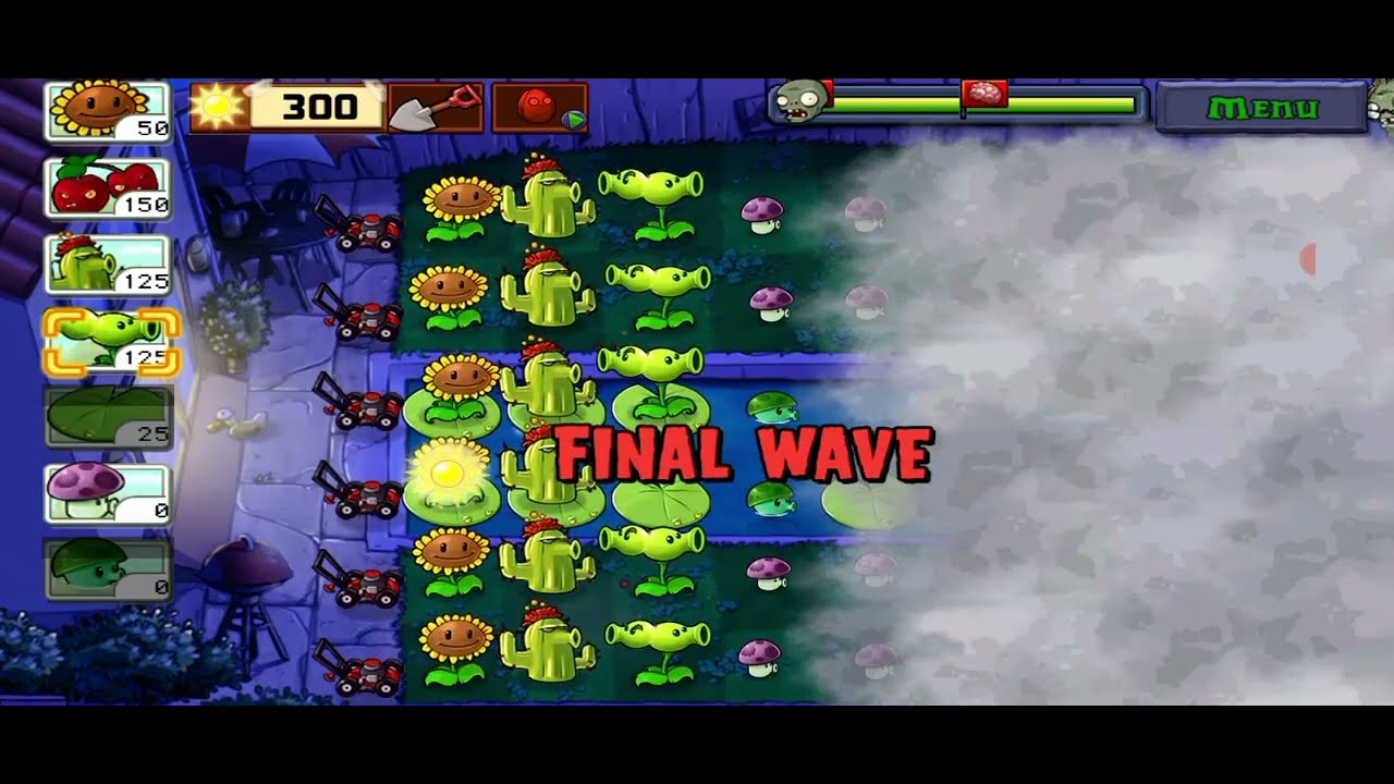 pvz:"fog" cactus + split gea vs zombies all - YouTube