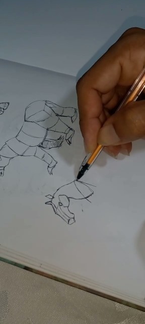 Dynamic sketching animals #draw #art #arte #drawing #desenho - YouTube