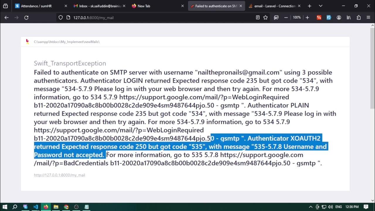 Laravel Email Sending Tutorial: How to Send Emails with Laravel 8 | Laravel Mail | Error ...