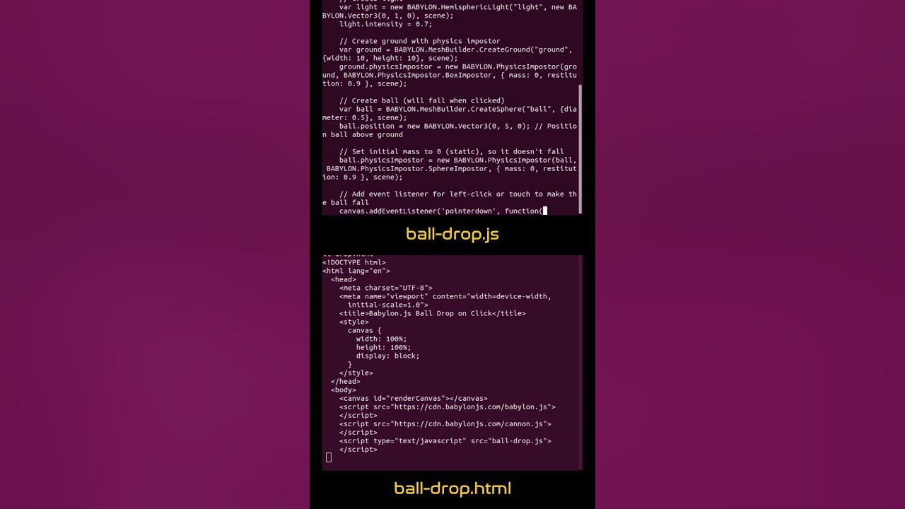 Babylonjs script: Event listener klik di touchpad (klik kiri mouse) - YouTube
