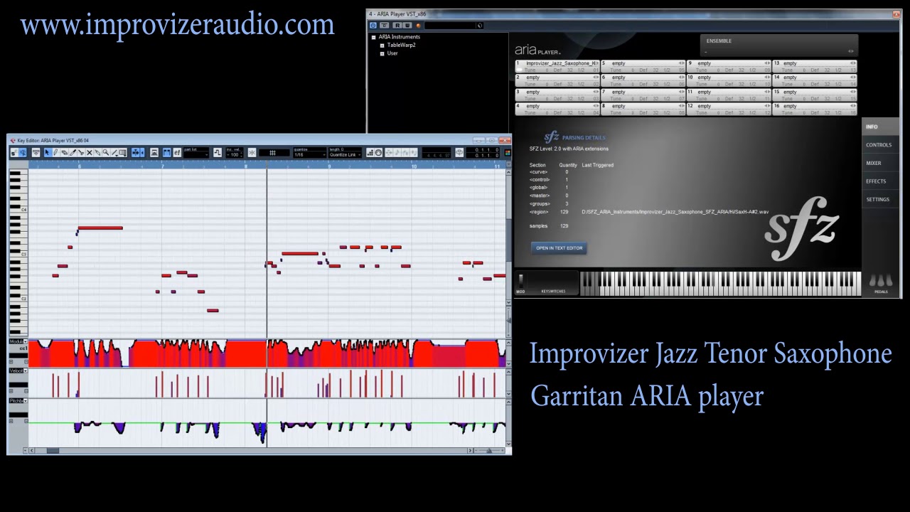 SoundFont Jazz Saxophone tenor and free ARIA Player Wav - YouTube