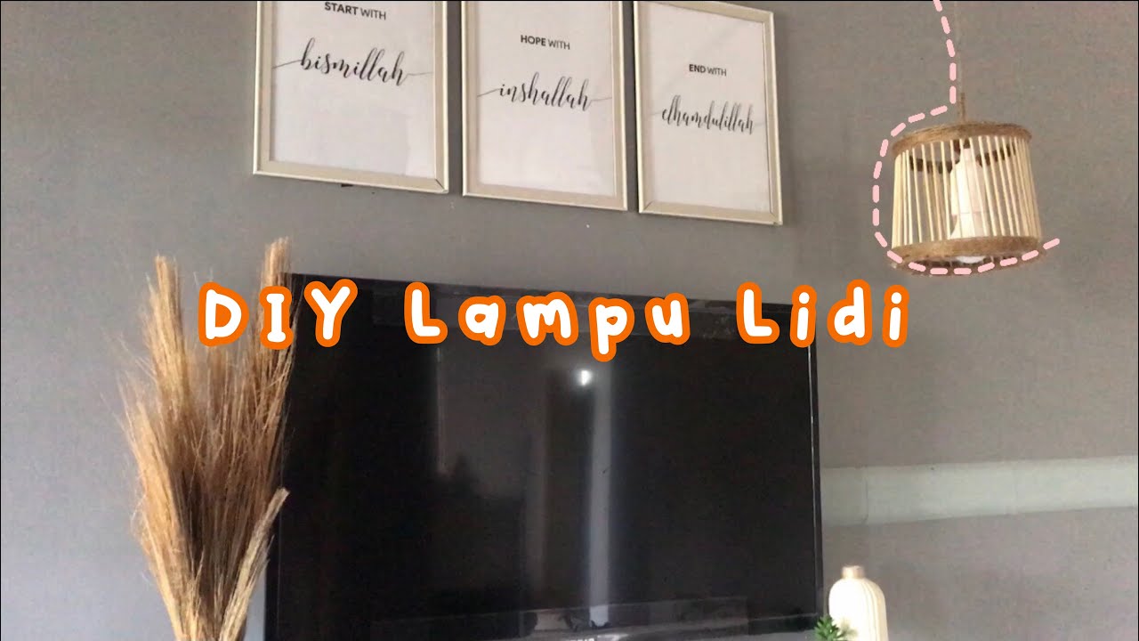 DIY : Lampu Lidi Gantung 💡| guna lidi satay ECOSHOP | Malaysia - YouTube