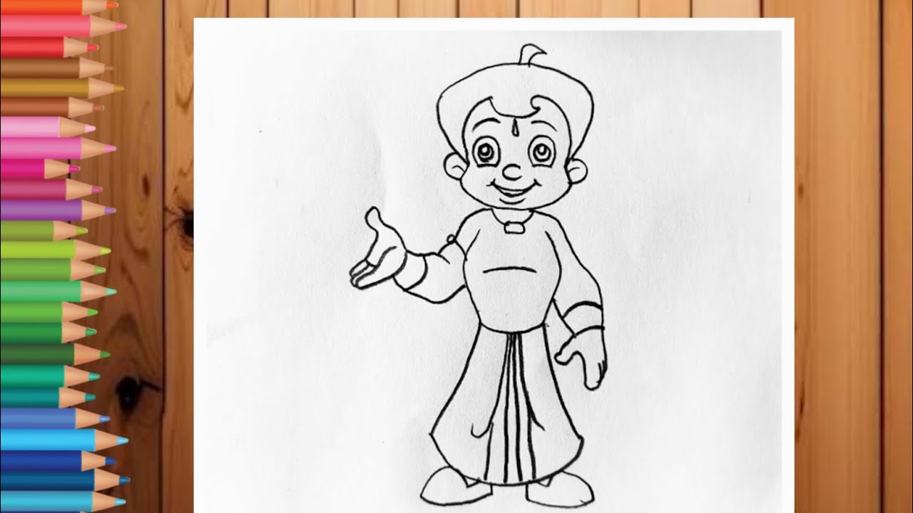 How to Draw Chota Bheem Drawing Step by Step || Chota Bheem Drawing ...