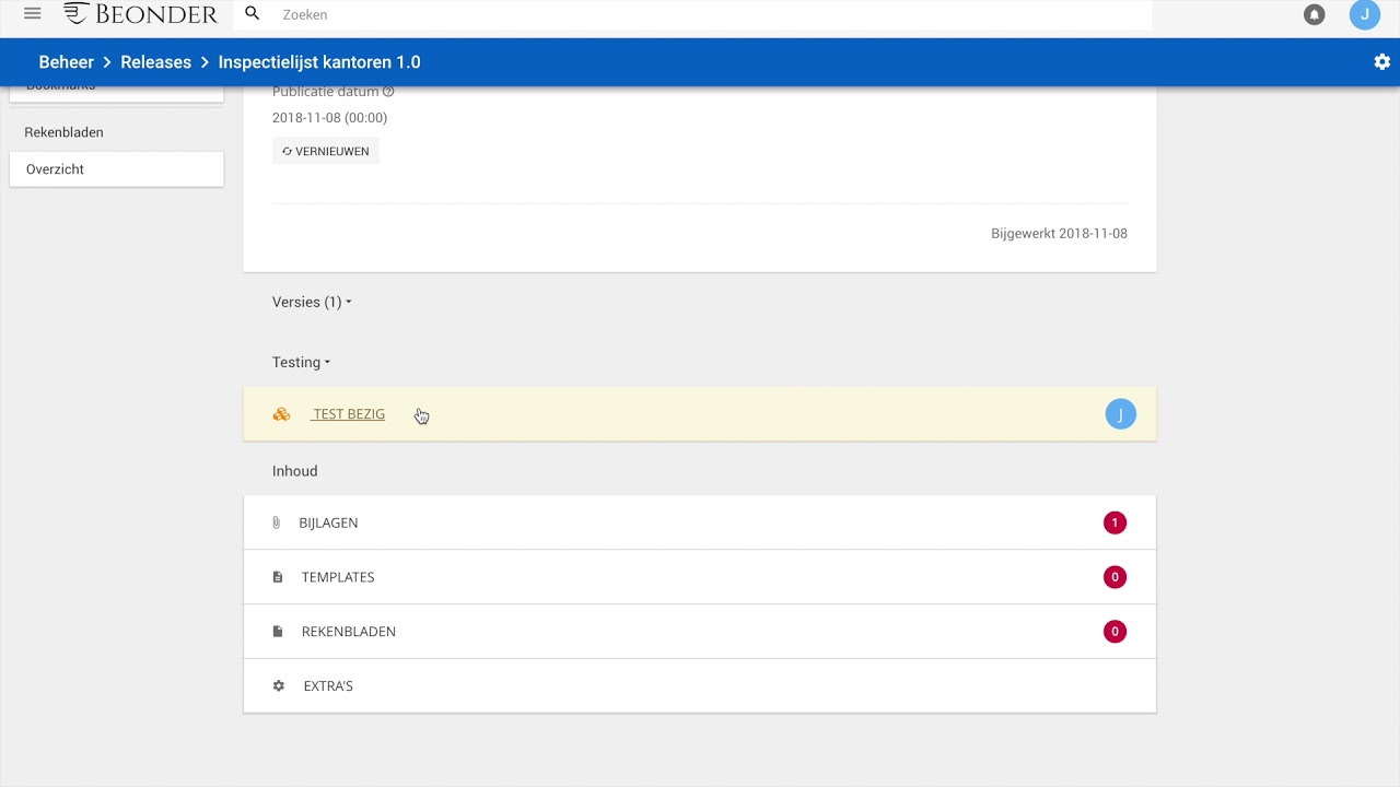 Beonder Forms - Releases - testopdracht inplannen en release publiceren ...