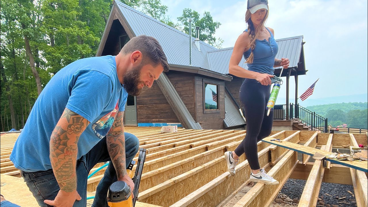 SUBFLOOR Five Years In The Making | A-Frame Cabin Addition - YouTube