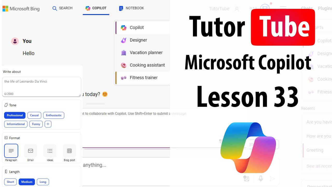 Microsoft Copilot - Lesson 33 - Generating Cover Letter - YouTube